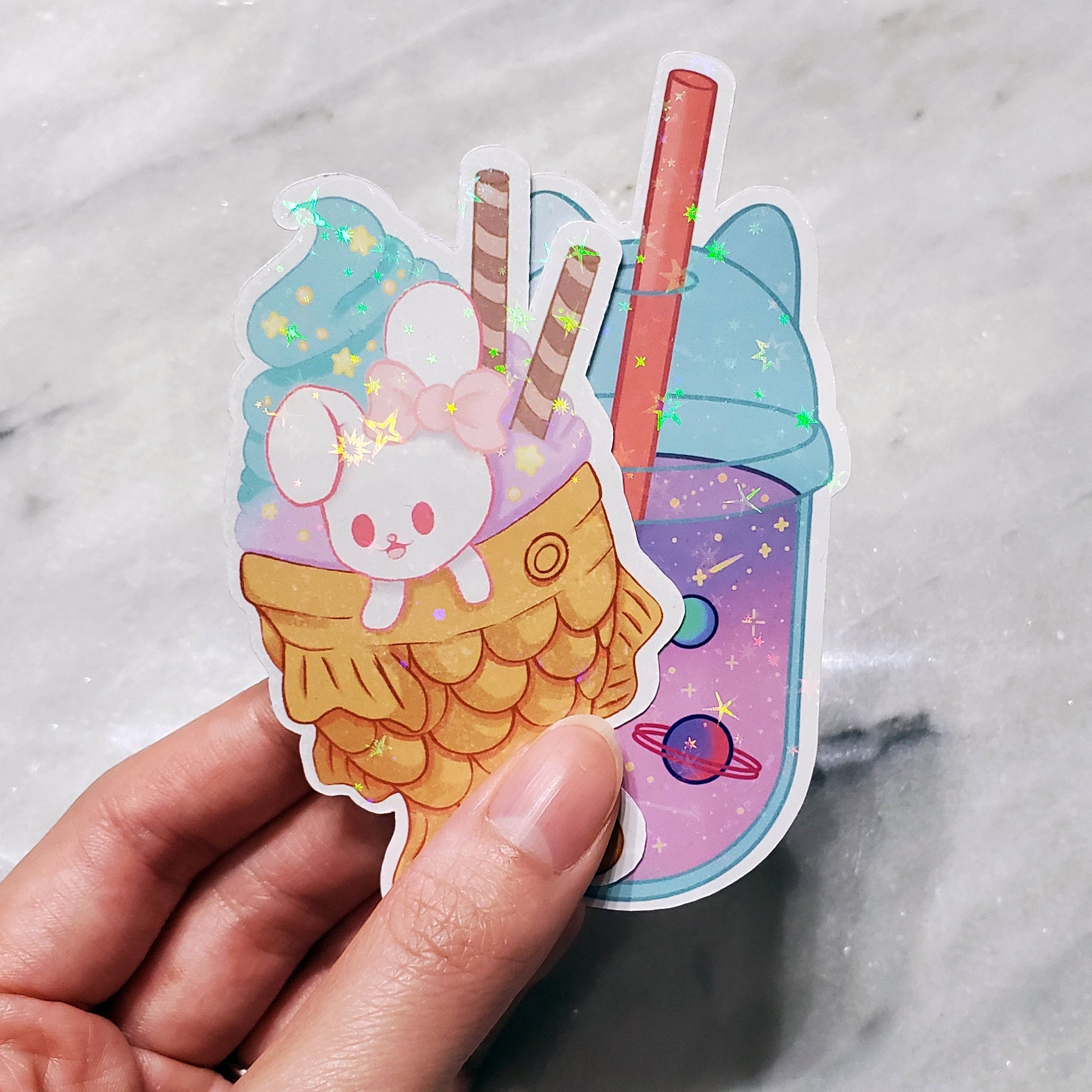 Galaxy Bubble Tea Stickers – Otoro Cat